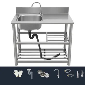 Умывальник, В Комплекте Подставка, Кран, Впускная Труба Воды И Сливной Шланг, 80/100/120x50x80cm