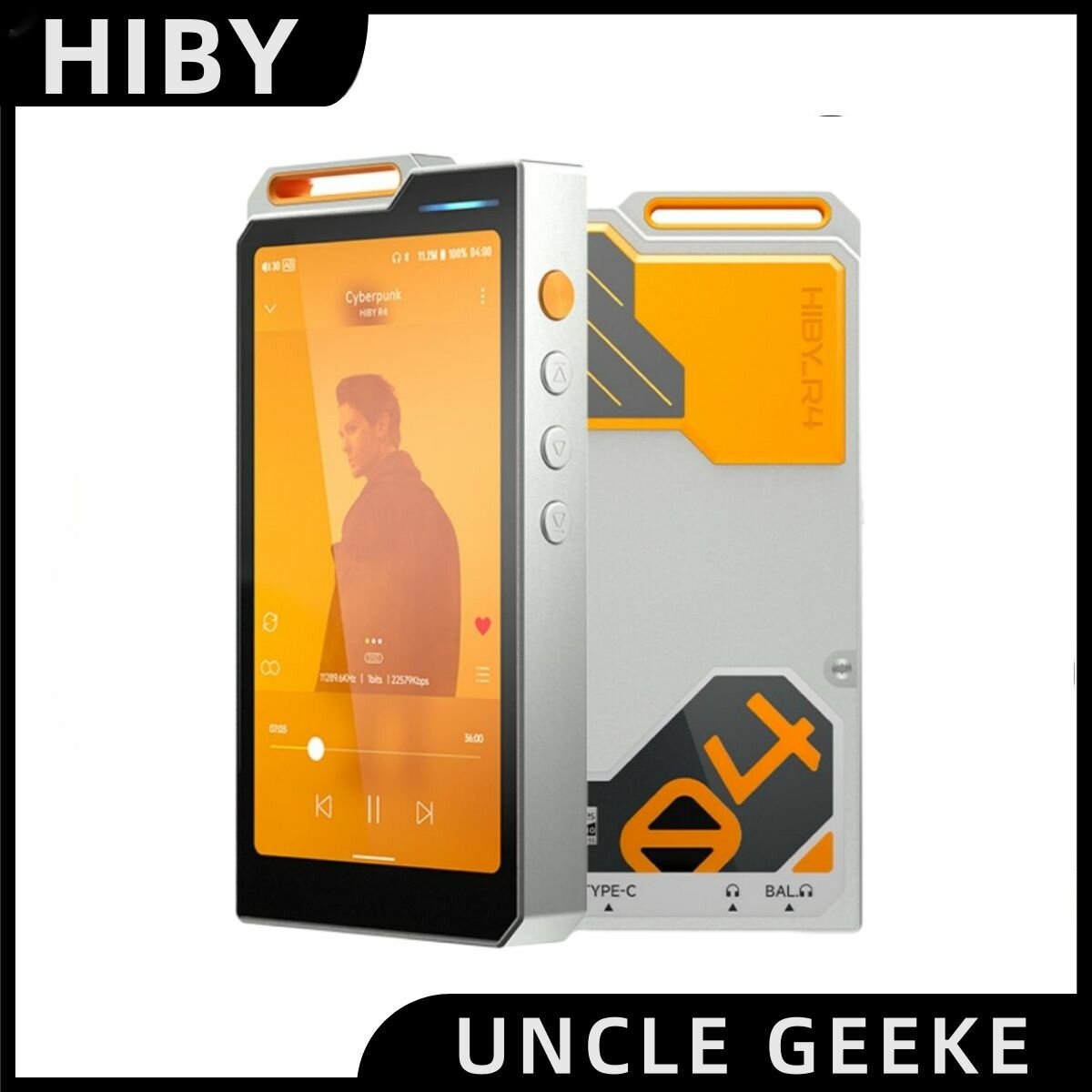 HiBy MP3-плеер, серебристый, оранжевый