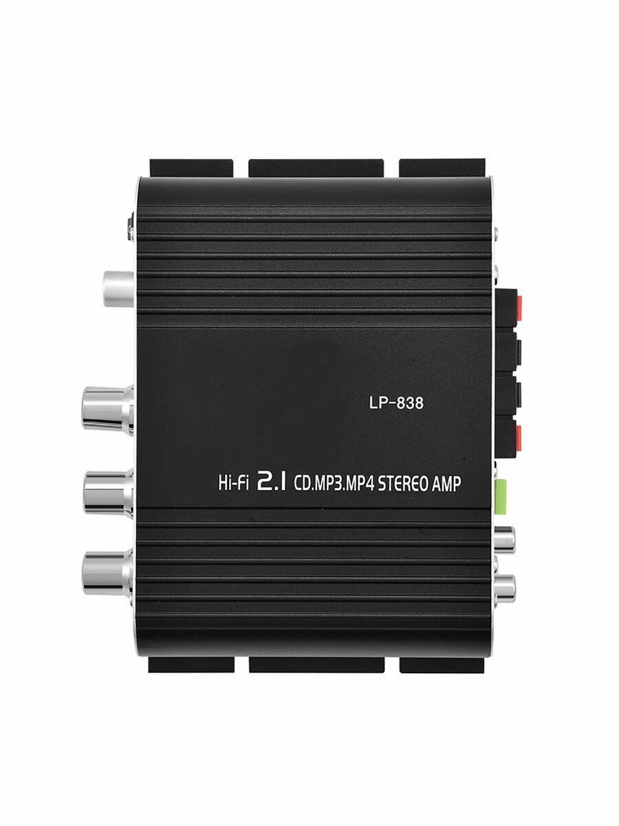 2,1-канальный цифровой автомобильный домашний аудиоусилитель мощности, мини Hi-Fi стерео бас, черный, общий выход 20 Втx4