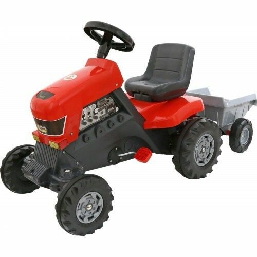 Каталка-трактор Полесье с педалями "Turbo" с полуприцепом (52681)
