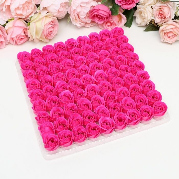Мыло КНР "Розы" цвет Фуксия, 81 шт