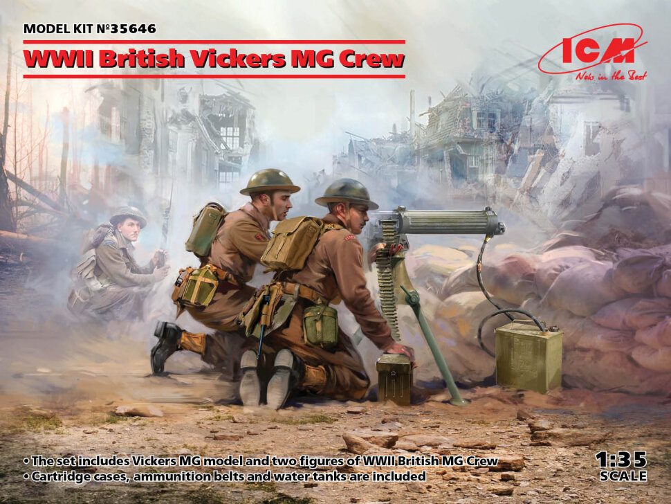 Сборная модель Британский пулемёт Vickers с боевым расчетом (1/35) 35646 ICM
