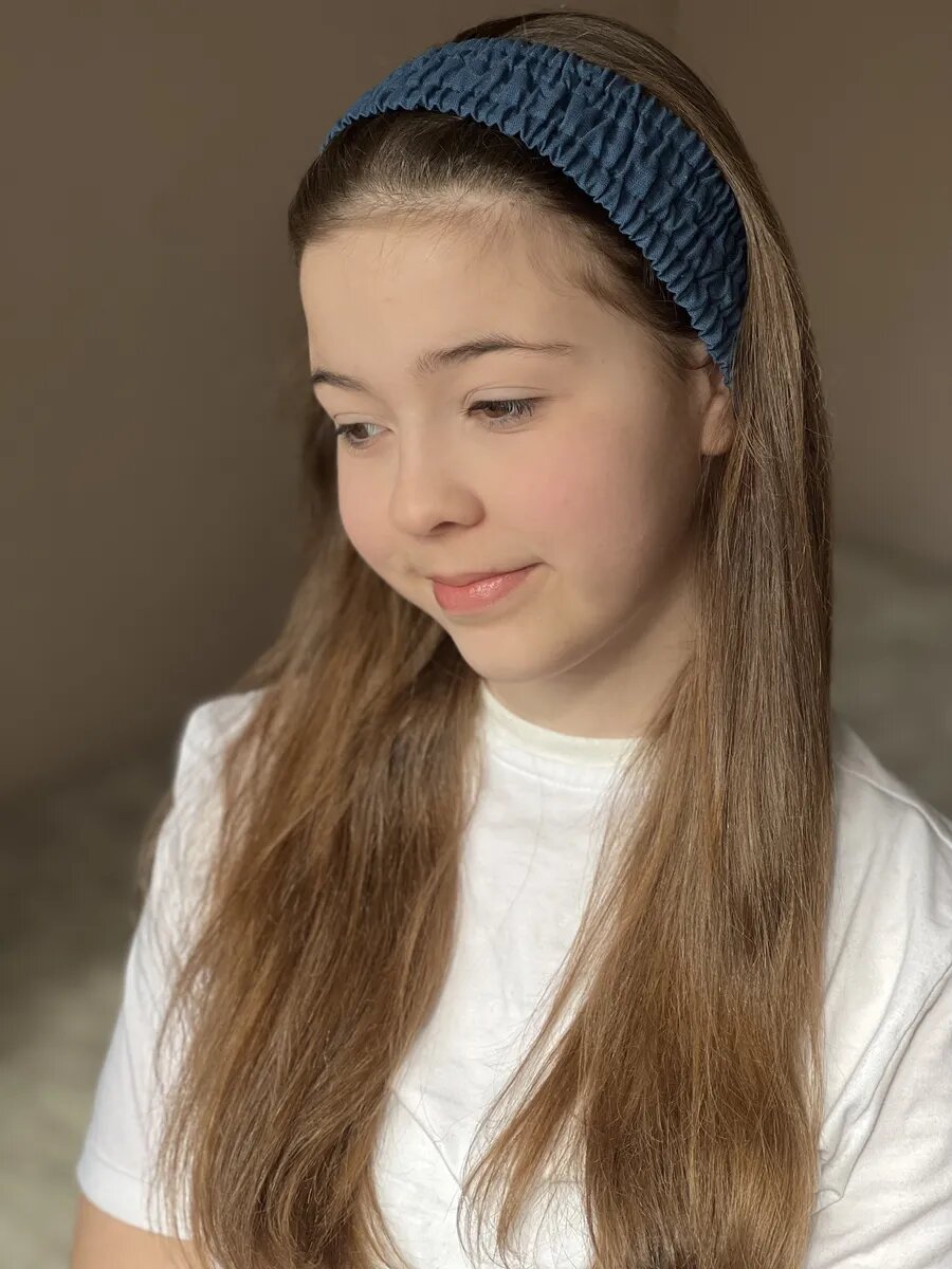 Повязка на голову женская летняя спортивная широкая