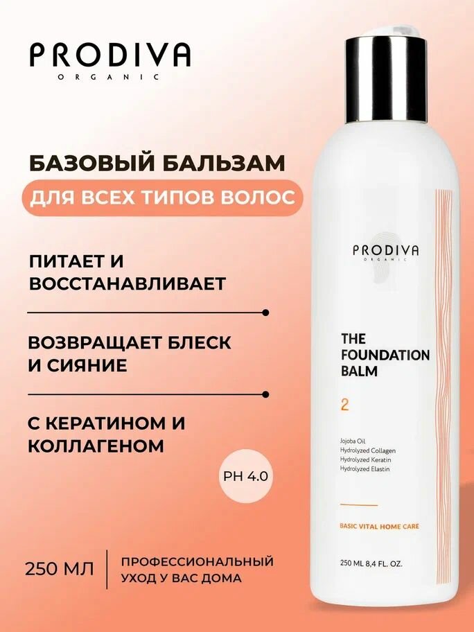 Базовый бальзам для волос The Foundation Balm с кератином и коллагеном 250 мл