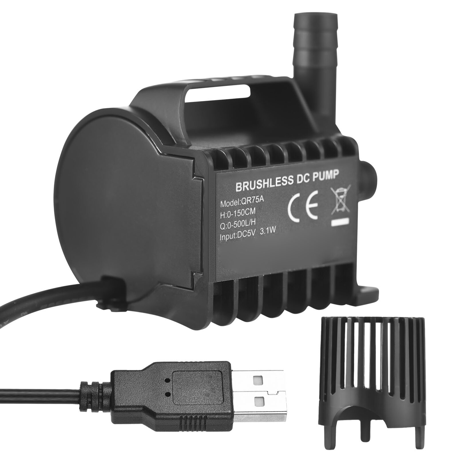 Электрический погружной насос 500 л/ч 4,9-футовый подъемный мини-фонтанный насос для аквариума, пруда, аквариума, полива домашних животных, портативный небольшой насос