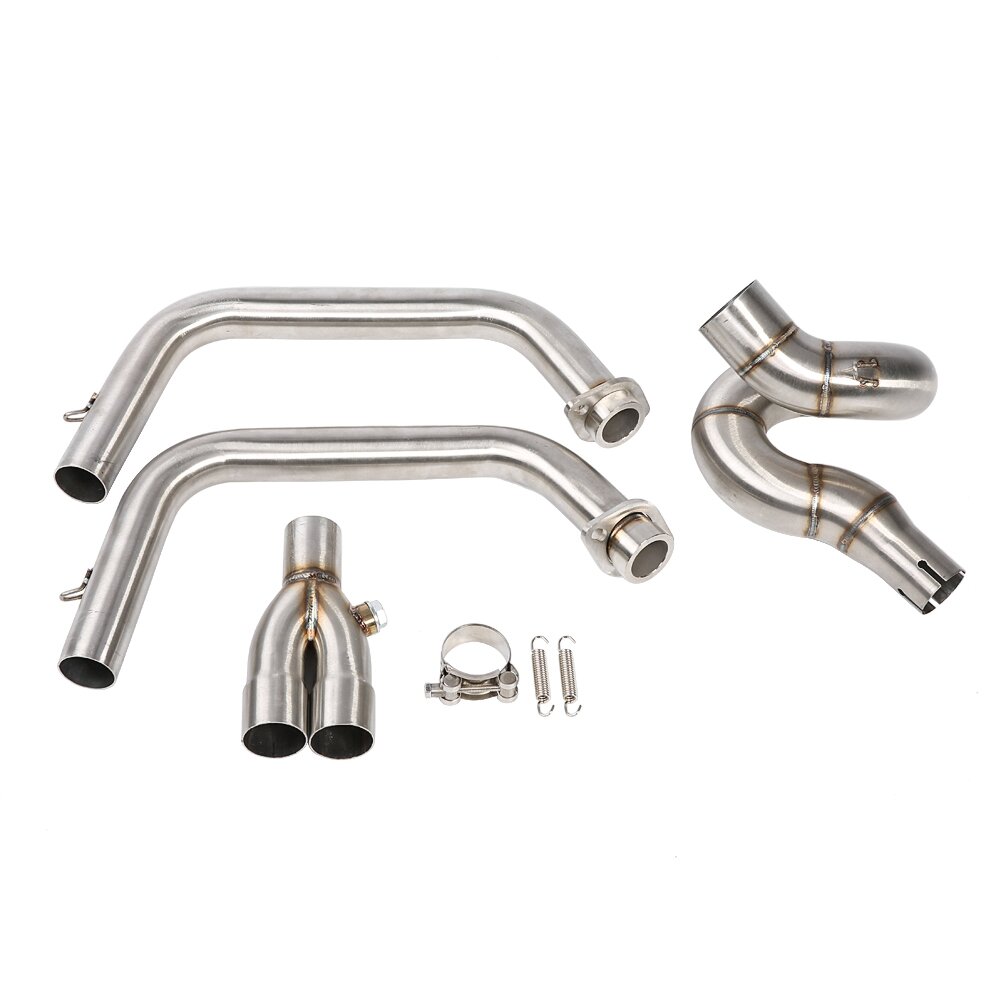 Мотоциклевая полная выхлопная система Обводная передняя труба подключена для Kawasaki Z650 Ninja 650 (Silver)