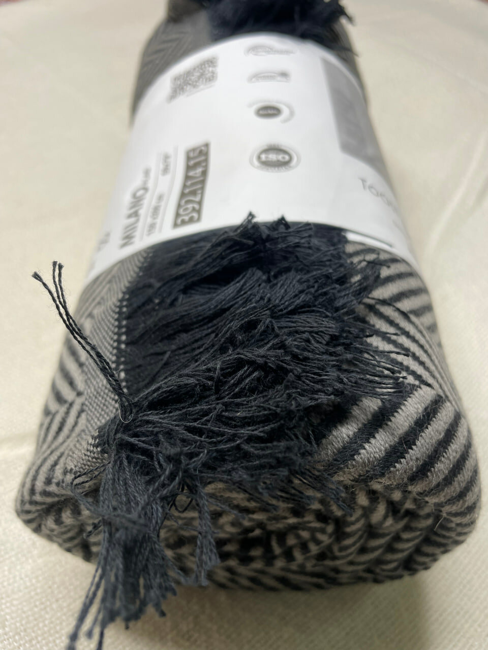 Плед Милан, 1.5 спальный, хлопок, шерсть, акриловая нить, 150x200