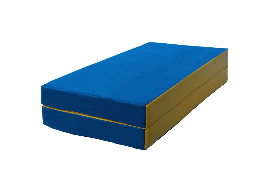 Мат гимнастический КМС Мат № 3 (100 х 100 х 10) складной " сине/жёлтый