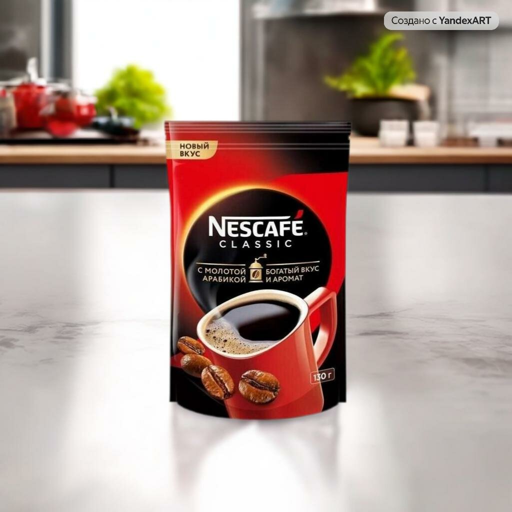 Кофе NESCAFE растворимый Классик, с добавлением молотого, 130 г
