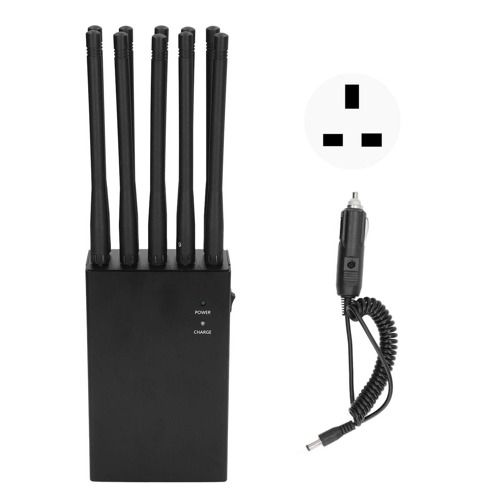 Ручной Полнодиапазонный Перехватчик Сигнала Радиус Расстояния Перехвата 15 м 10‑Полосный Блокиратор Защиты От Записи UK Plug 110-240 В