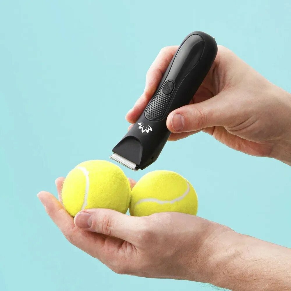 Триммер для интимных зон, мужской, лезвие керамика/нержавейка, 4 насадки, питание от аккумулятора