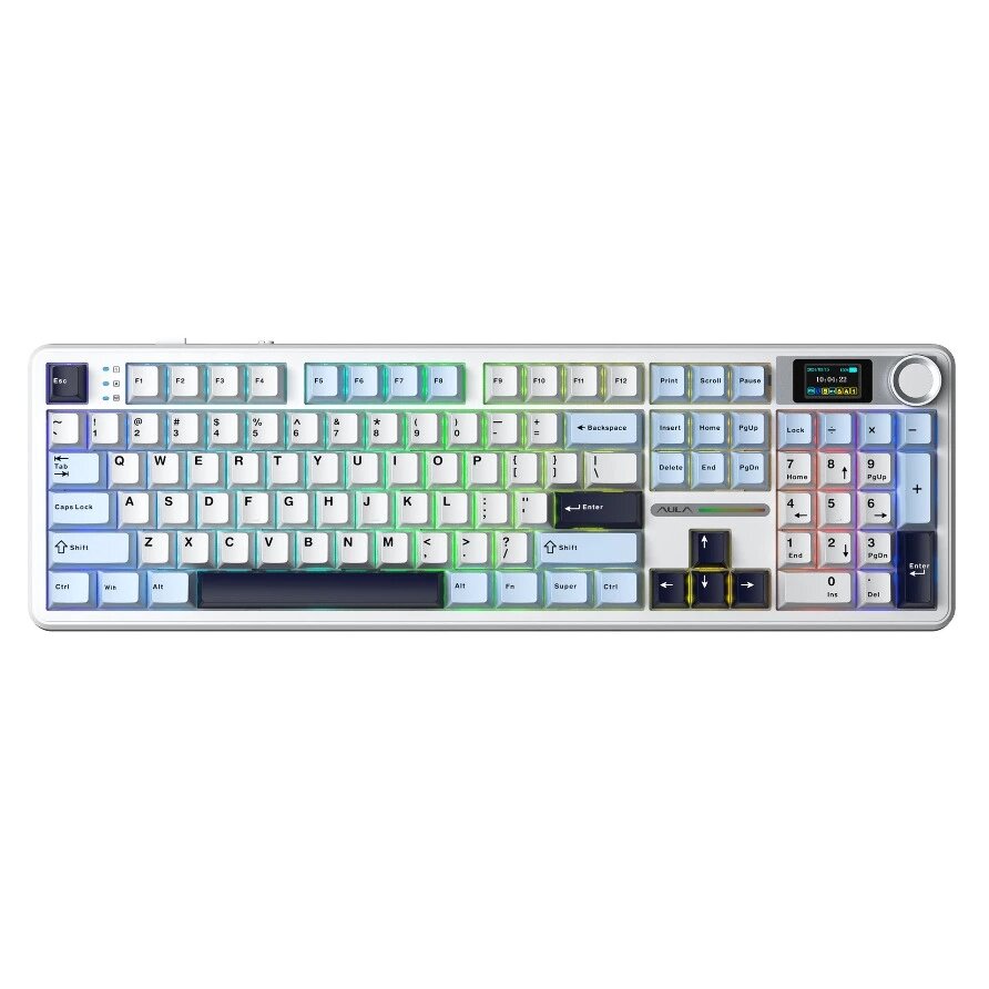 Клавиатура игровая AULA F108 Pro Light Blue-White-Black