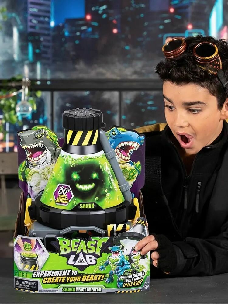 Игровой набор Beast Lab Shark Beast Creator/Dino Creator интерактивная лаборатория с динозавром/с настоящим био-туманом и более чем 80 огнями, звуками и реакциями