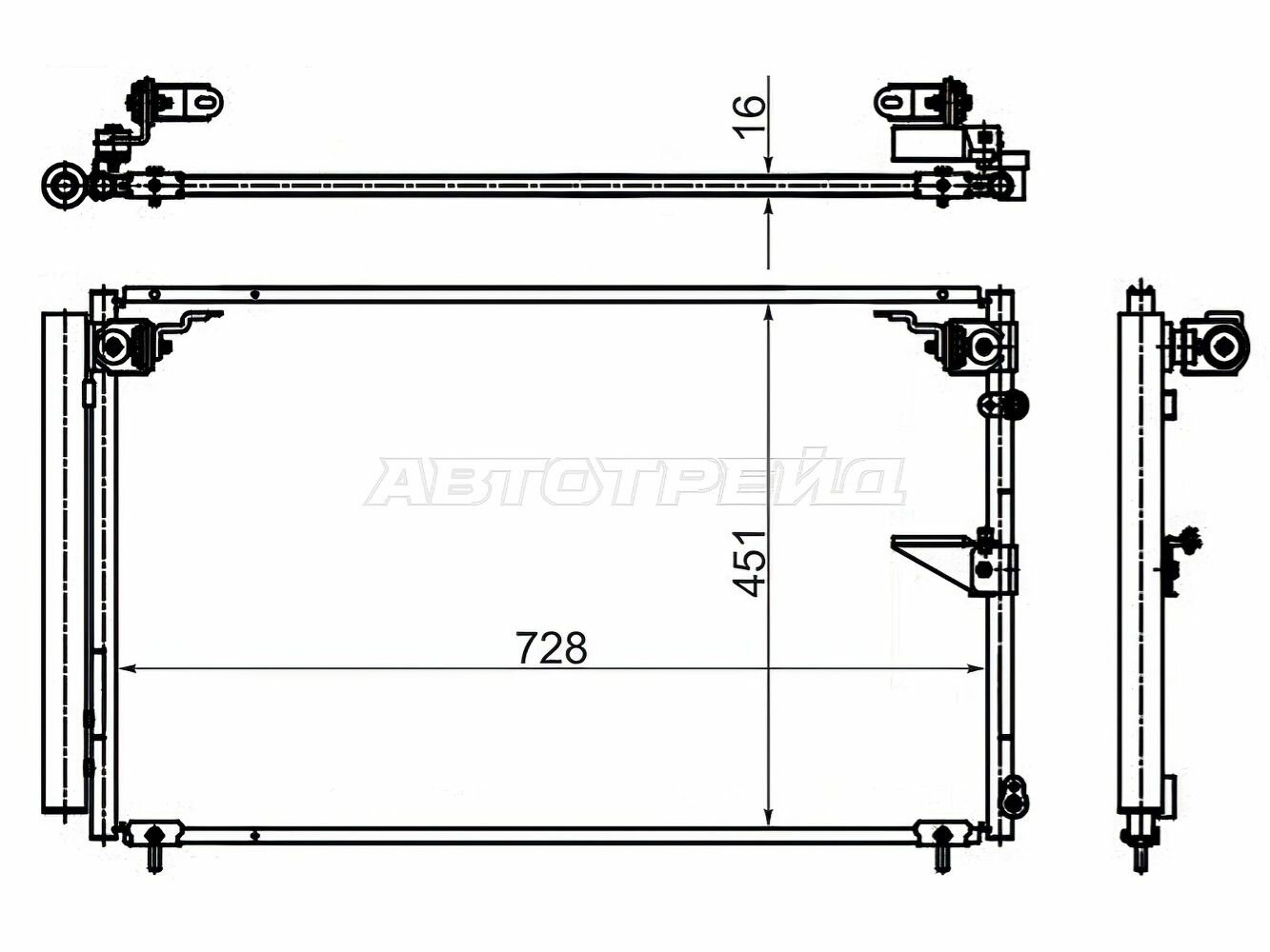 Радиатор кондиционера для Лексус Ls430, Тойота Celsior арт STTY713940 SAT