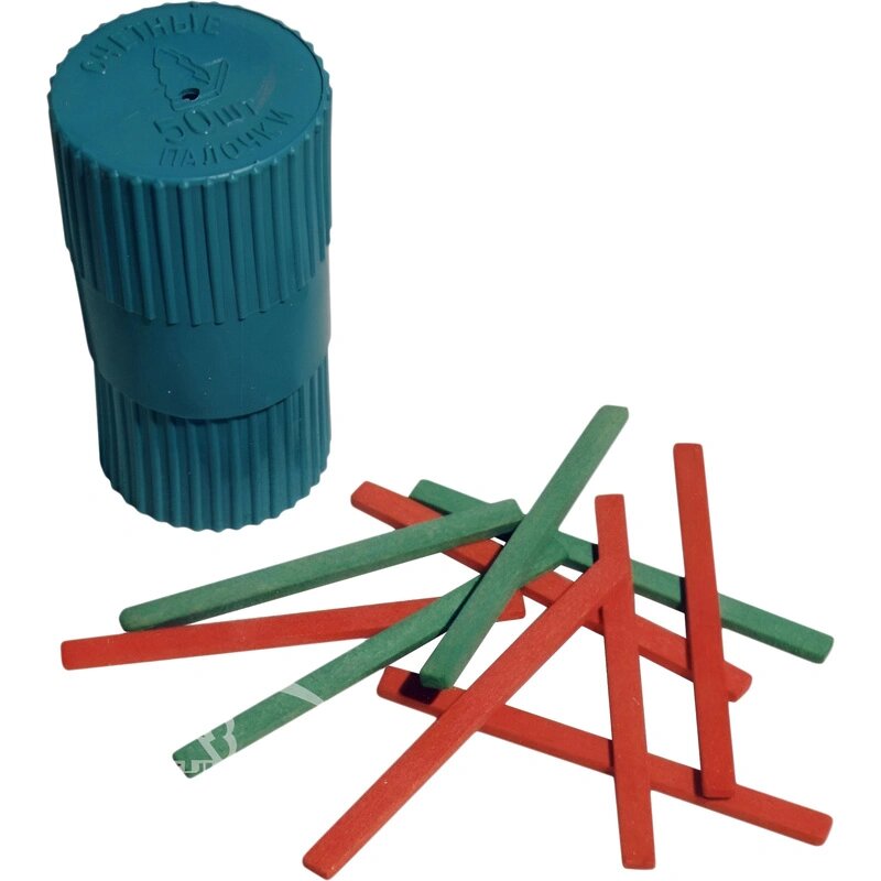 Счетные палочки деревянные,50шт, пласт. тубус, С21