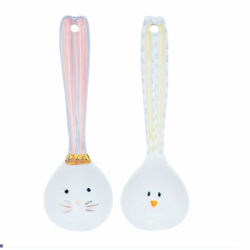 2 шт. Простая ложка для домашнего чая керамические мерные ложки десерт украсить ребенка