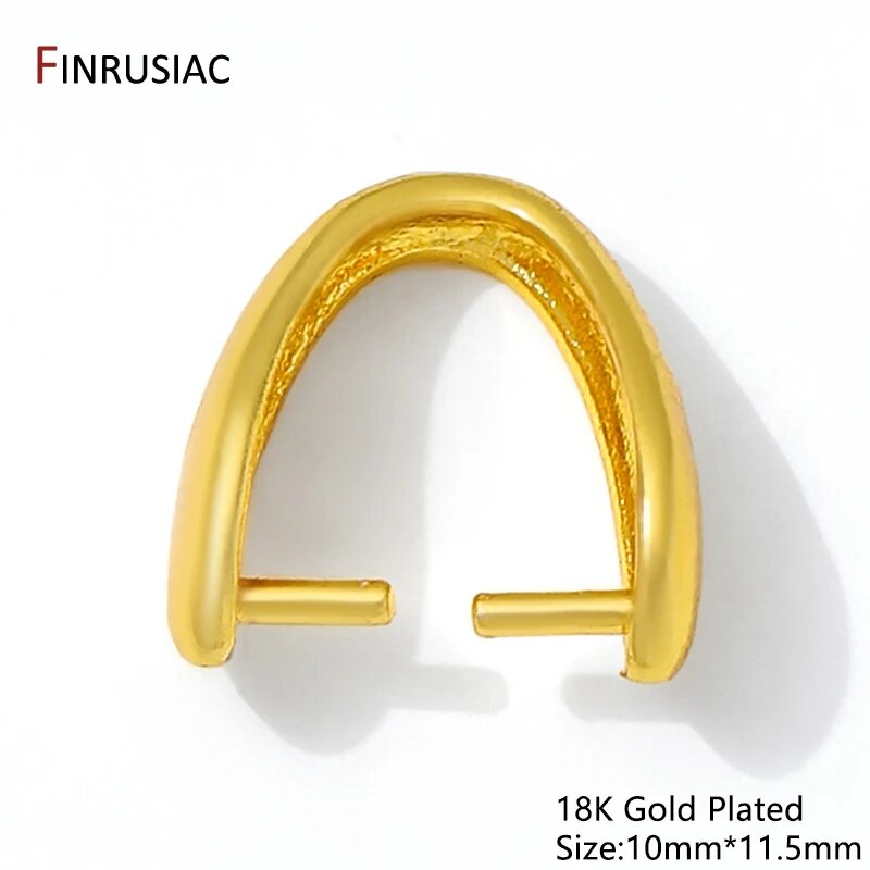Бейлы для кулонов FINRUSIAC, латунь, позолота 14/18K, 9 шт 3 pieces, 18K Gold Plated