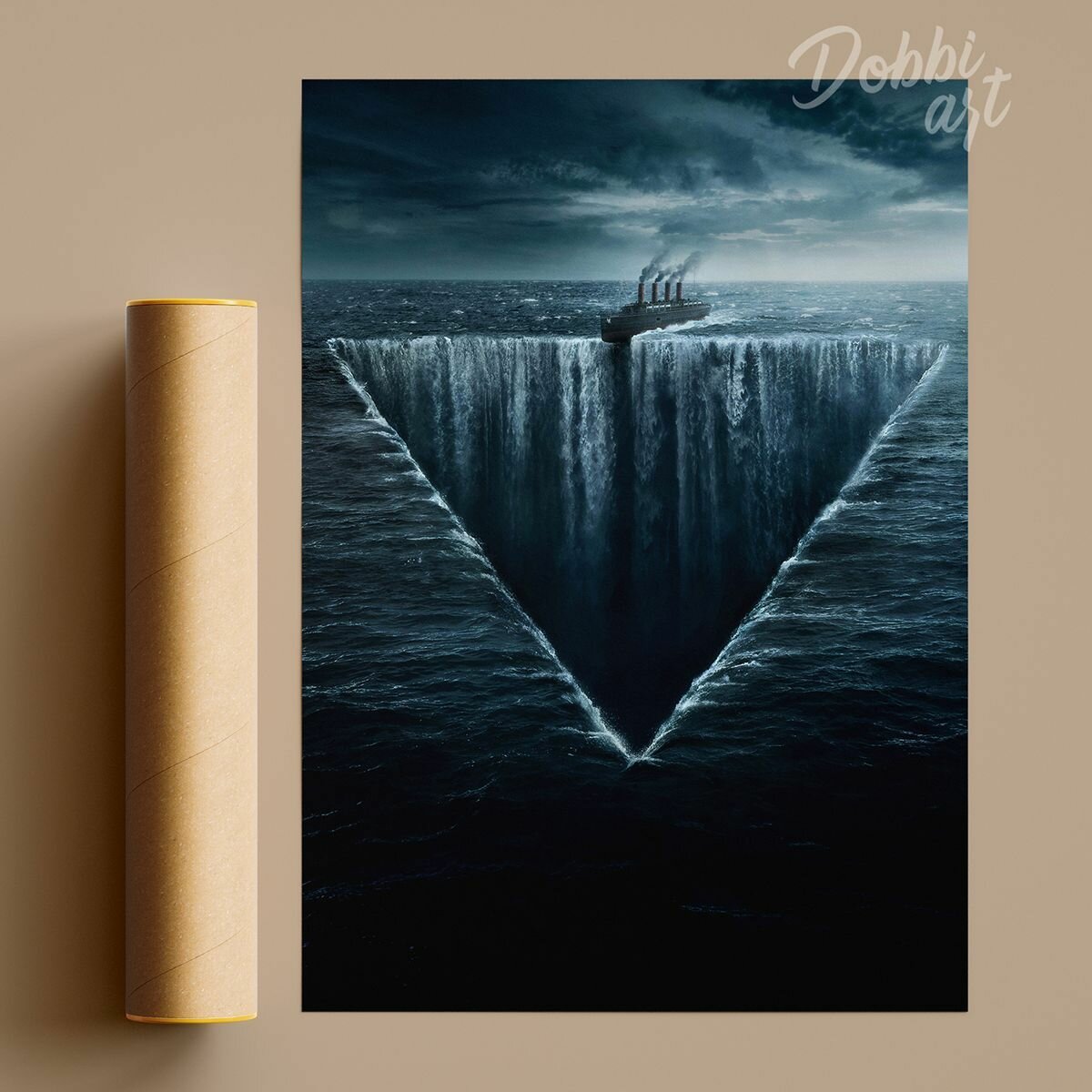 Постер Бермудский треугольник 50х70 см без рамы/ Мистика, Море, корабль, фильм 1899/ Плакат для интерьера, в подарок