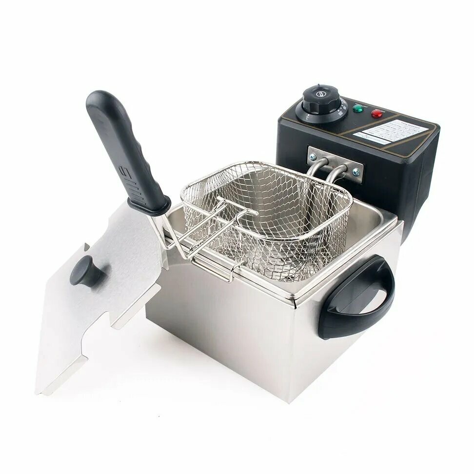 Бытовая многофункциональная электрическая фритюрница, 2 л, Электрические фритюрницы, быстрый нагрев глубокие баки кухонная сковорода из нержавеющей стали