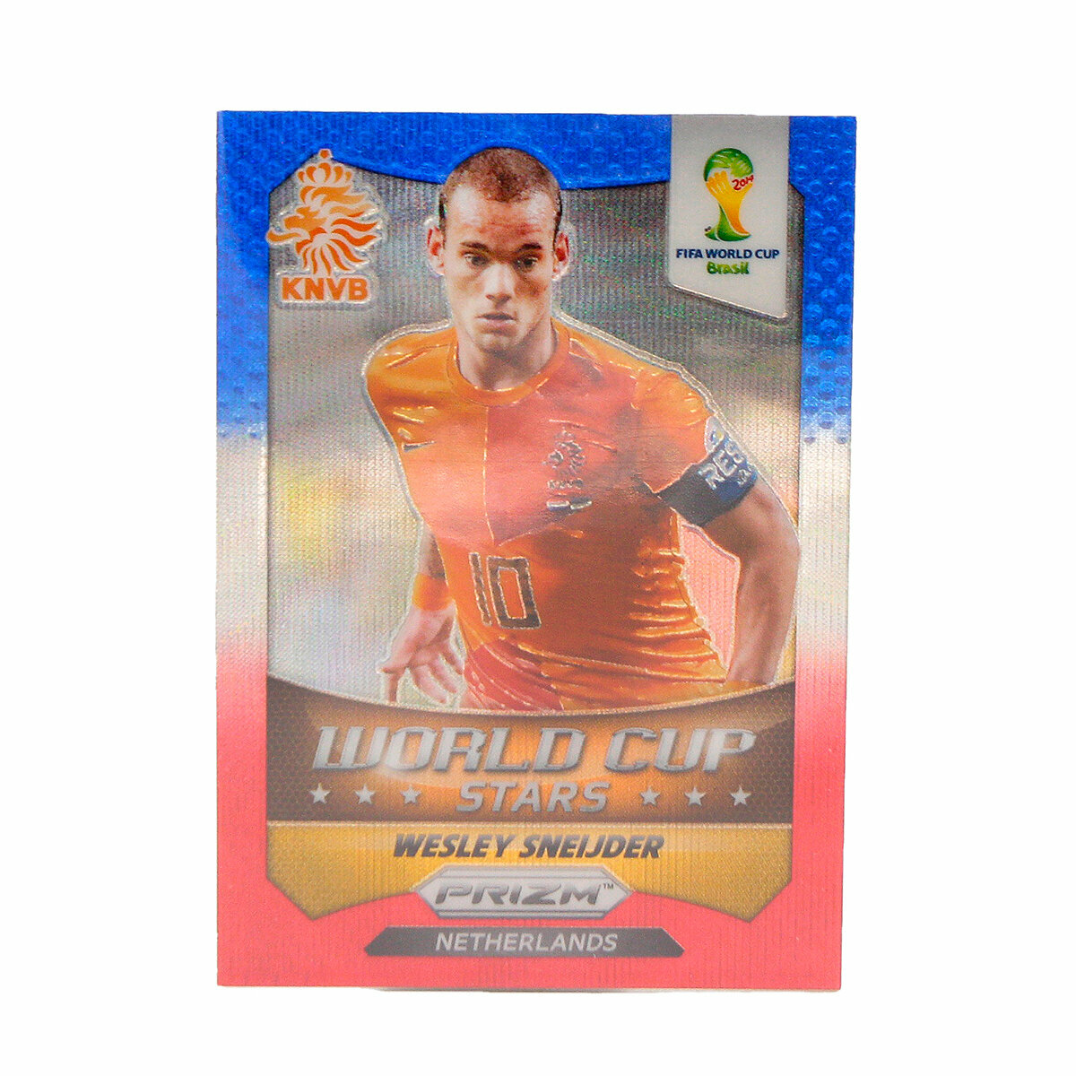 Коллекционная карточка Panini Prizm FIFA World Cup 2014: #WCS-22 Wesley Sneijder - Blue Red Wave