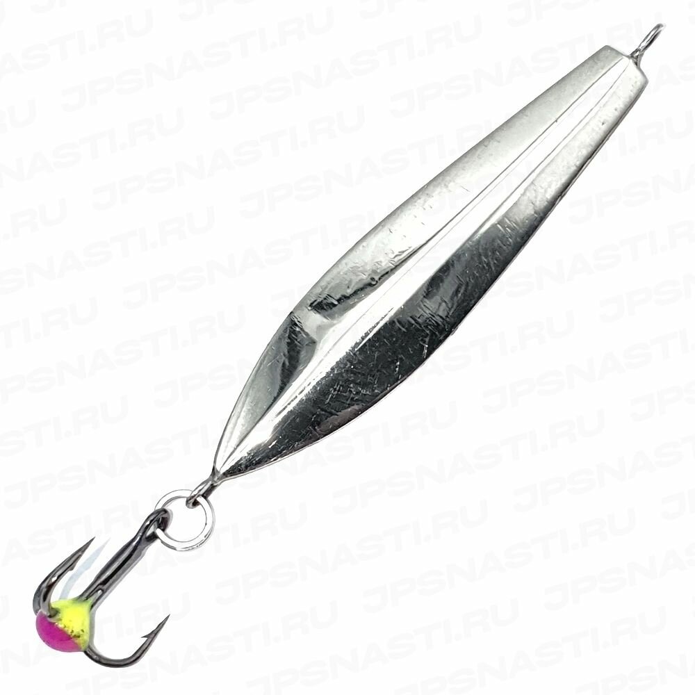 Зимняя блесна для рыбалки MaxFishing Ice Листик V, 37 мм, 3.5 гр, мельхиор-латунь