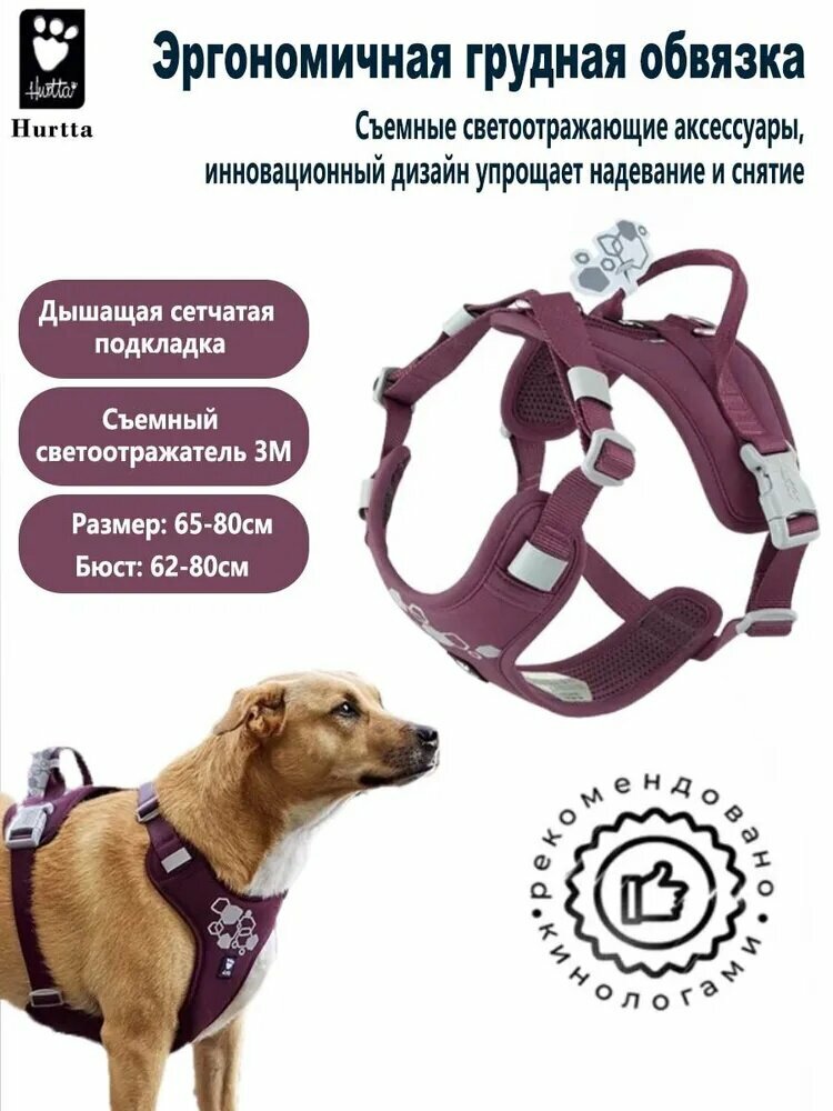 Шлейка Hurtta для собак Регулируемая, прочная, экологичная