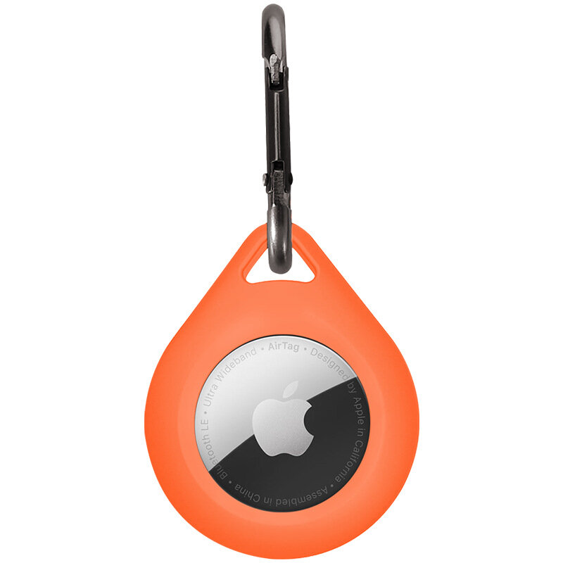 Премиум-силиконовый чехол с функцией предотвращения потери для Apple AirTag, стильный браслет для ключей - Оранжевый