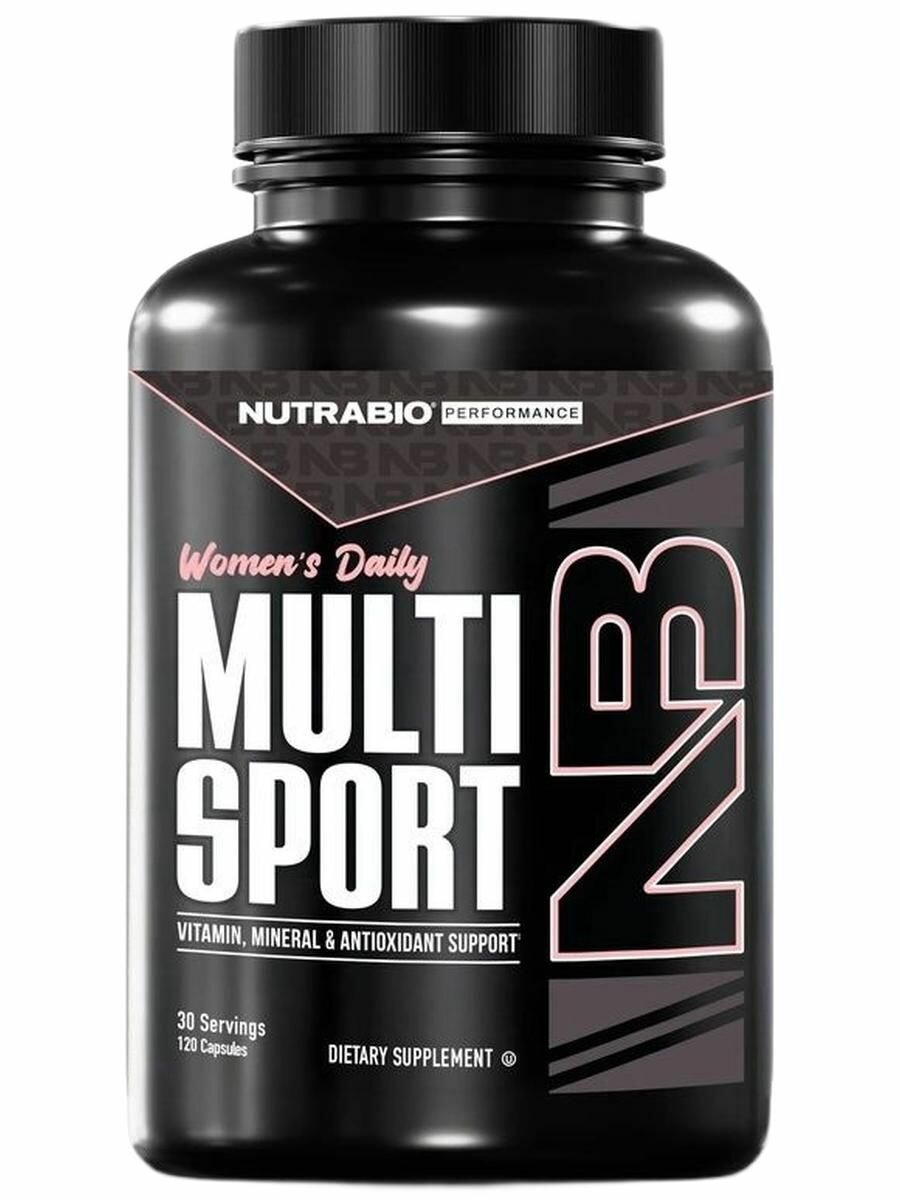 Витамины NutraBio "Мультивитамины для Женщин", для иммунитета, для бодрости, 120 Капсул