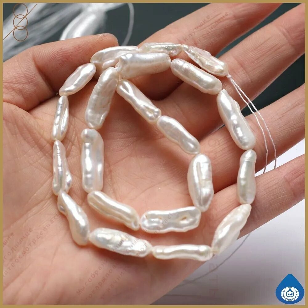 Натуральный барочный жемчуг на нити, готовая заготовка для украшений, длина 36 см