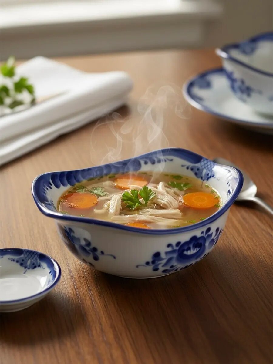 Супница бульонница " Цветы"