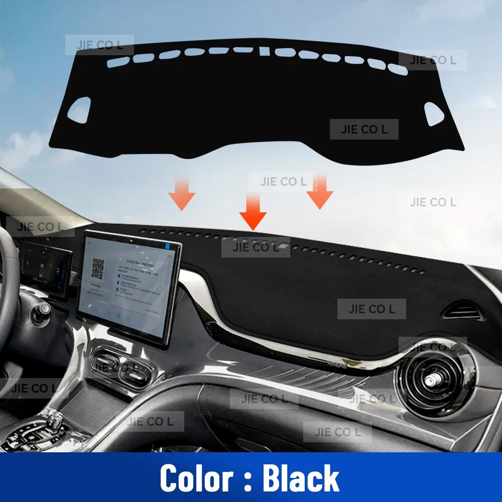 Для BYD E2 EV 2024, коврик для приборной панели автомобиля, коврик для солнцезащитного козырька, противоскользящий ковер, коврик для переднего окна, защита, автоаксессуары Black Line, Right rudder driving