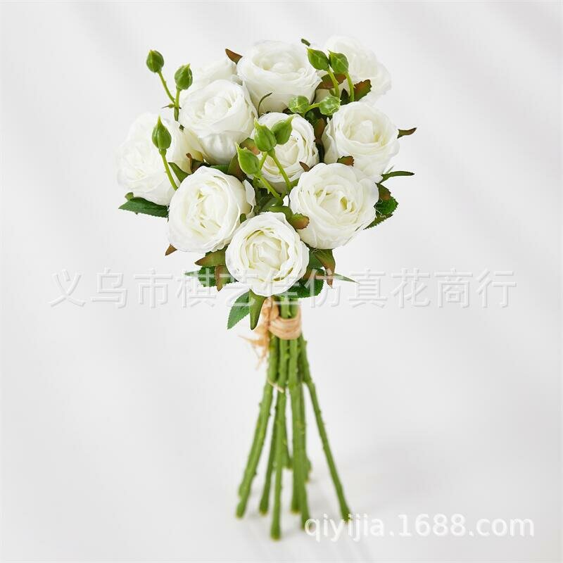 Маленький букет роз, ручные искусственные цветы, 10 маленьких роз, фальшивые цветы, реквизит для фотографии, ручные цветы для невесты, домашний декор