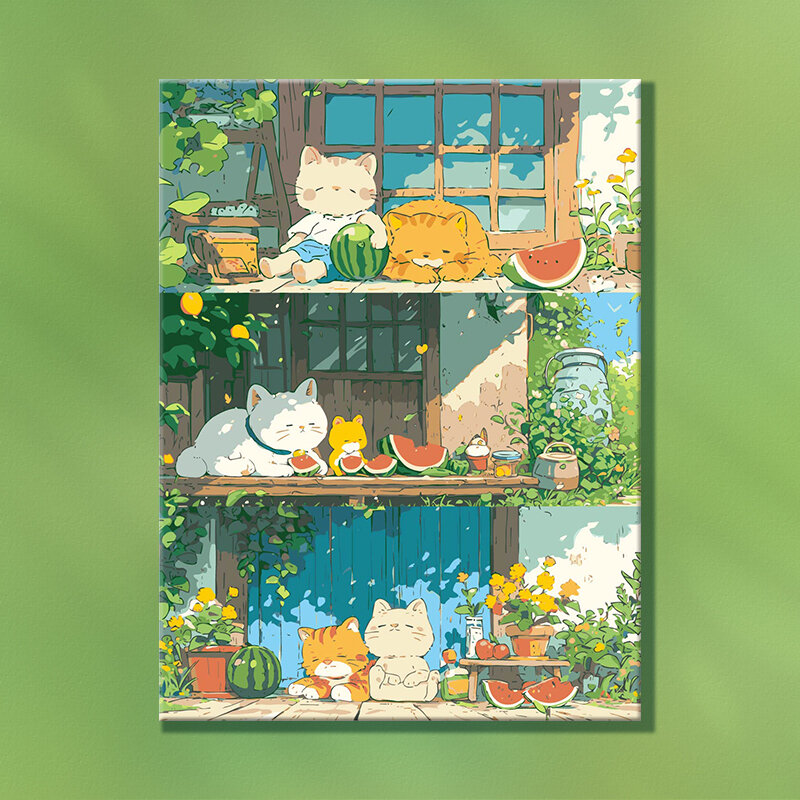 Летняя живопись и раскраска DIY цифровая масляная живопись ручная работа для снятия стресса ручная раскраска исцеляющая акриловая живопись