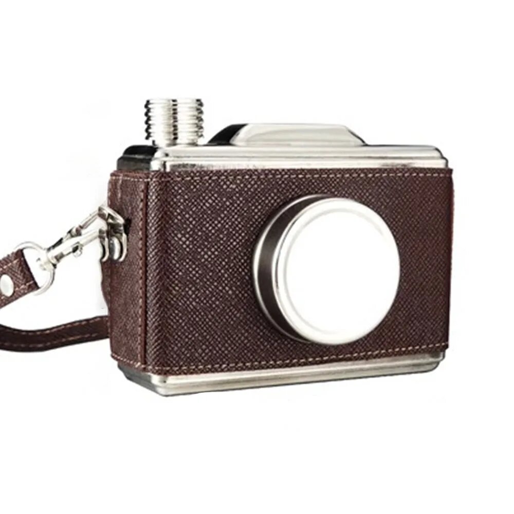 Фляга Camera Hip Flask из нержавеющей стали Brown