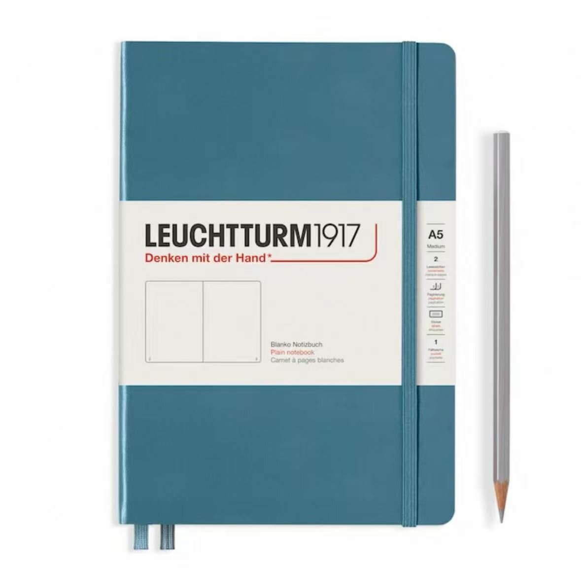 Блокнот Leuchtturm1917 Rising Colours A5 (14.5x21см.), 80г/м2, 251 стр. (125 л.), без разметки, твердая обложка