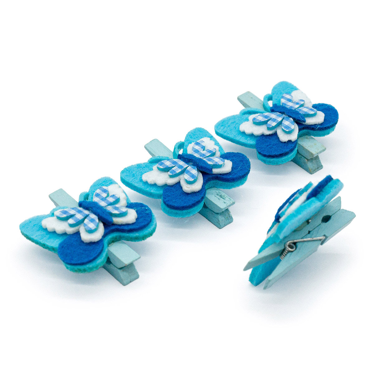 Набор декоративных прищепок Айрис 'Decorative Gift' PR, 4 шт (упак) (55 бабочка/голубая)