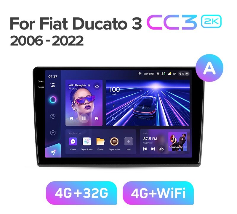Магнитола TEYES Peugeot Boxer/Citroen Jumper/Fiat Ducato 2006-2022 г. CC3 2K 4/32ГБ
