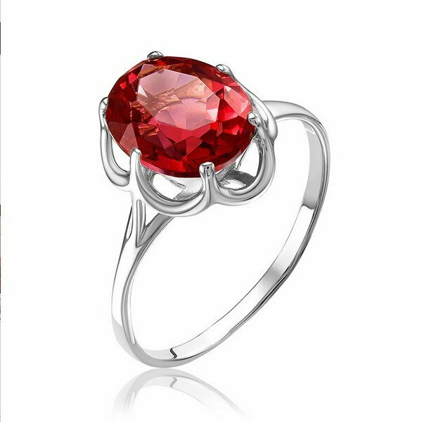 Кольцо, серебро, 925 проба, родирование, фианит