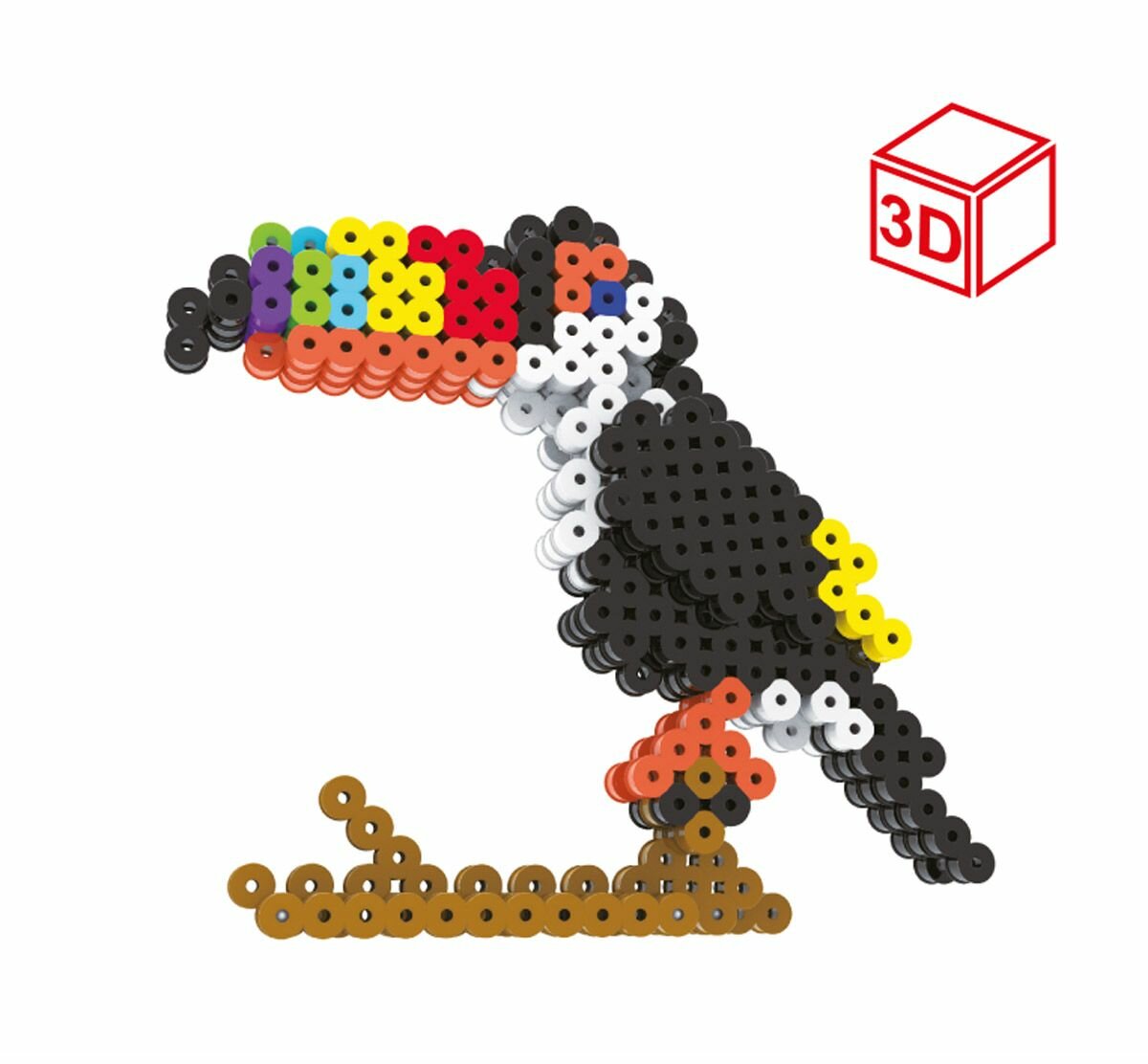 Термомозаика для детей, набор "Hobbius" TLS-02 №05 Тукан 3D