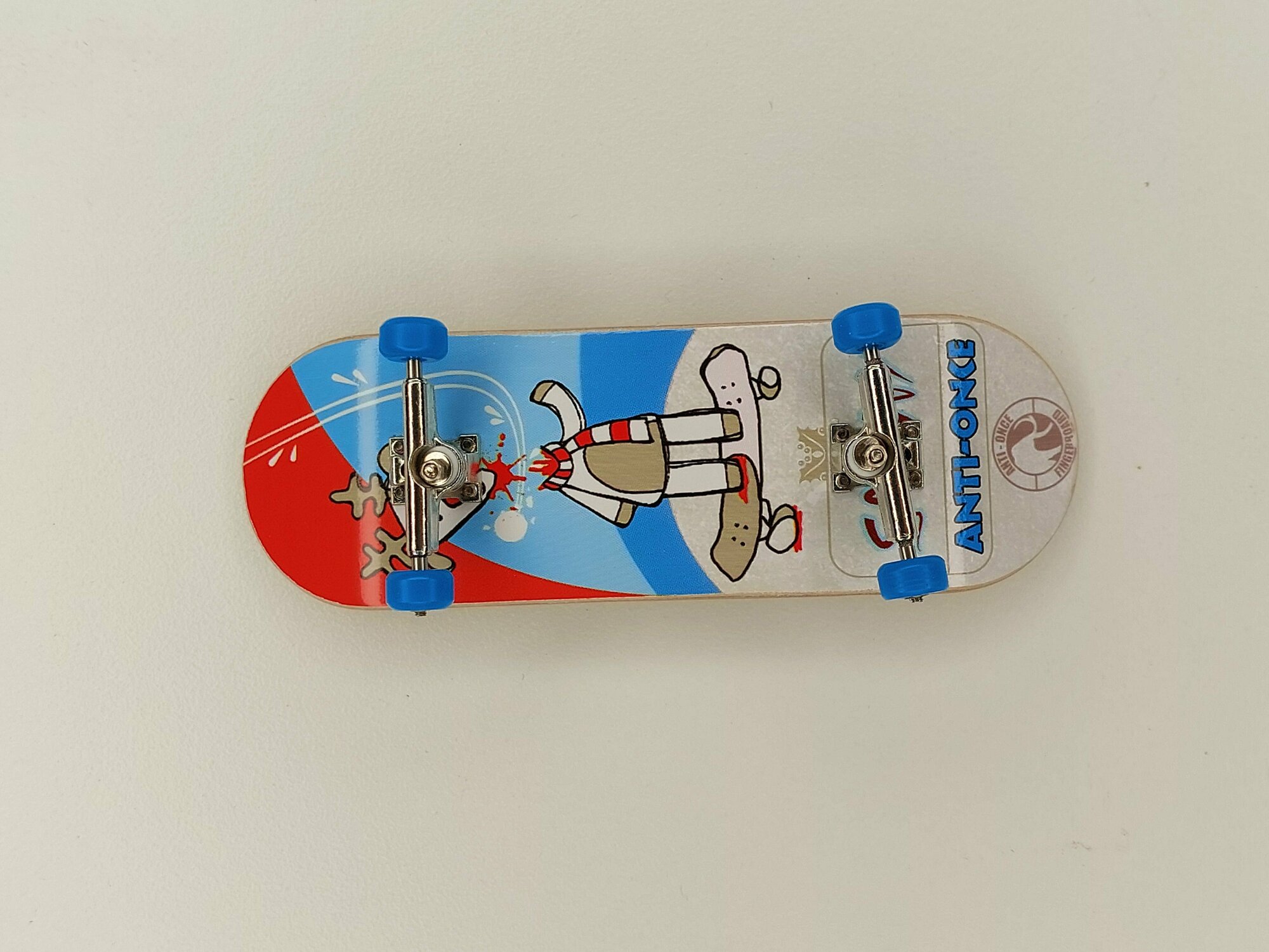 Anti-Once / СкейтГо / Фингерборд, профессиональный fingerboard Anti-Once Deck 32 mm, пальчиковый скейтборд 7