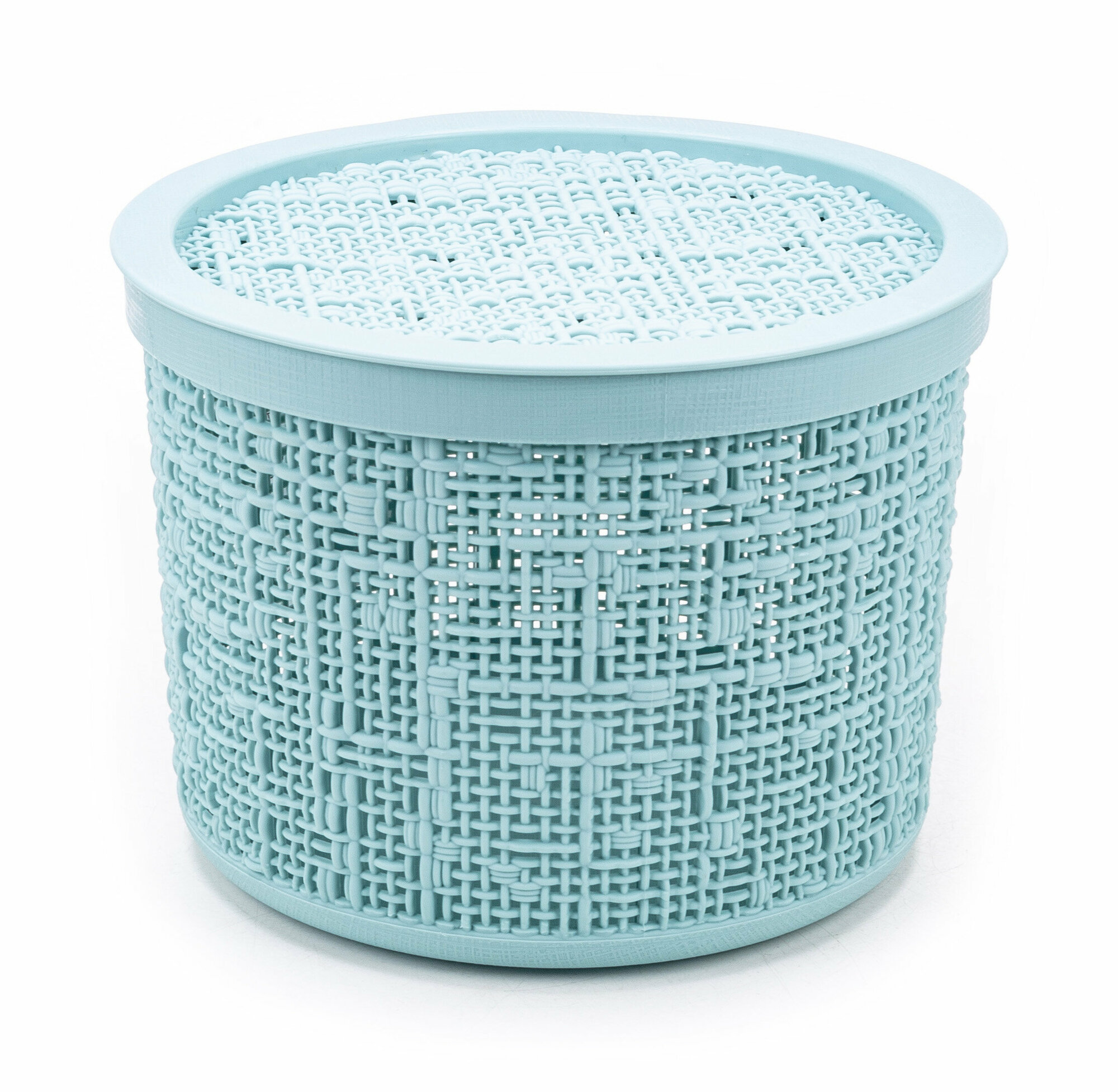 Ящик для хранения Idea / Идея бязь КН2328МВ с крышкой из полипропилена, морская волна, 2.0л, 17х17х12.5см / органайзер для вещей