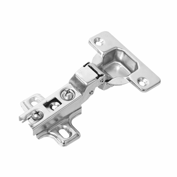Петля мебельная накладная без доводчика 4-шарнирная `SANBERG` для вкладных дверей Slide-on (никель) 110 градусов d=35мм
