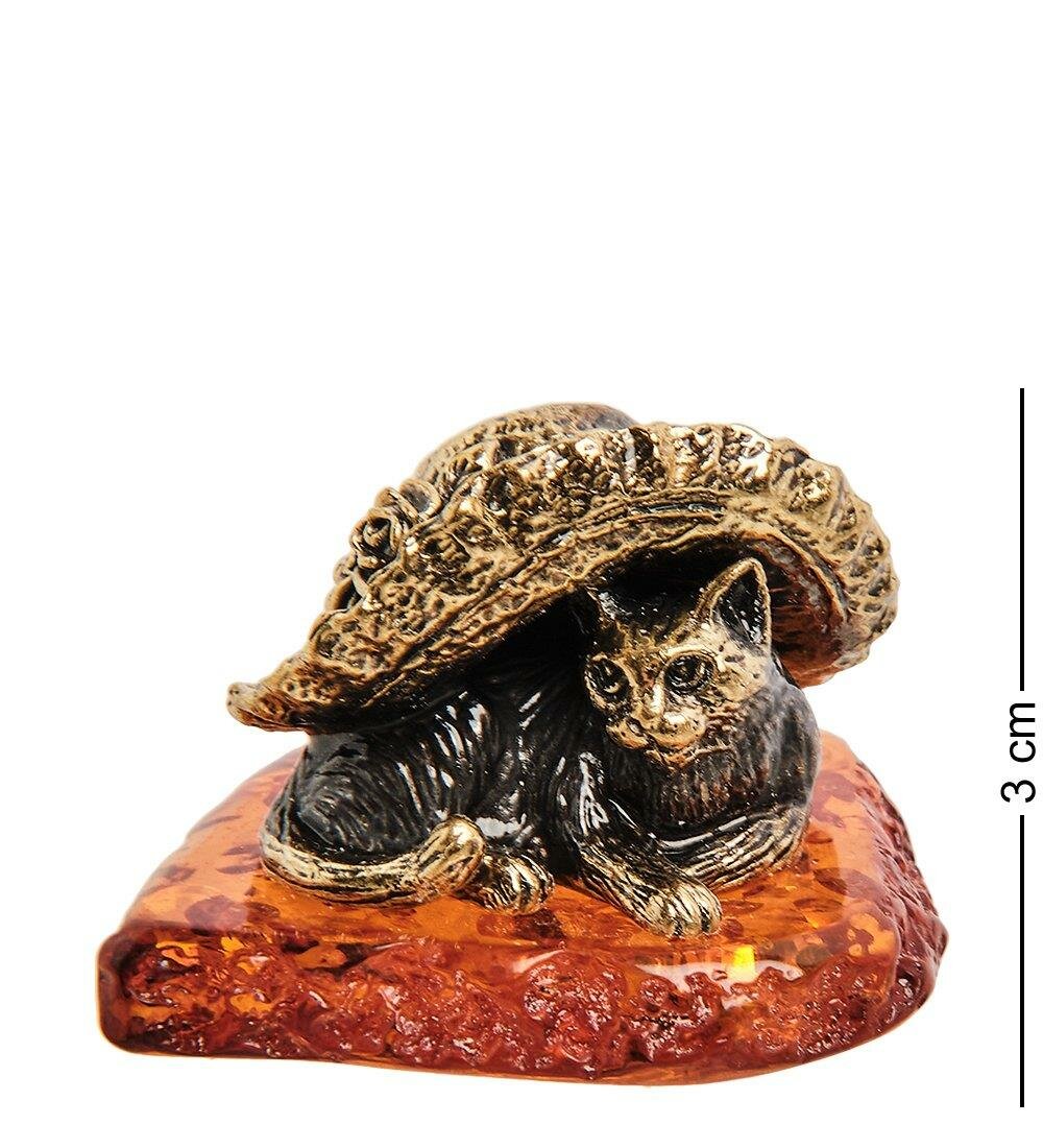 Фигурка Кошка под Шляпой (латунь, янтарь) A2163688 Народные промыслы бронзовый