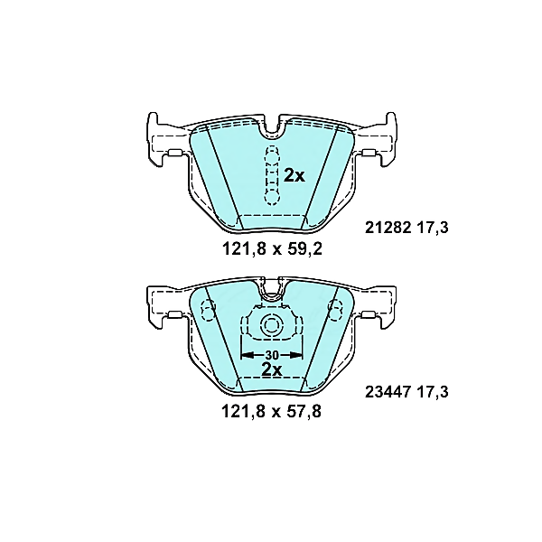 ATE 13.0470-7232.2 (34216776937) колодки зад BMW (БМВ) e70 / e71 3.0d / 3.0si 05- (ceramic)