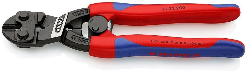 Прямой компактный болторез CoBolt 200 мм, с двухкомпонентной рукояткой KNIPEX KN-7132200