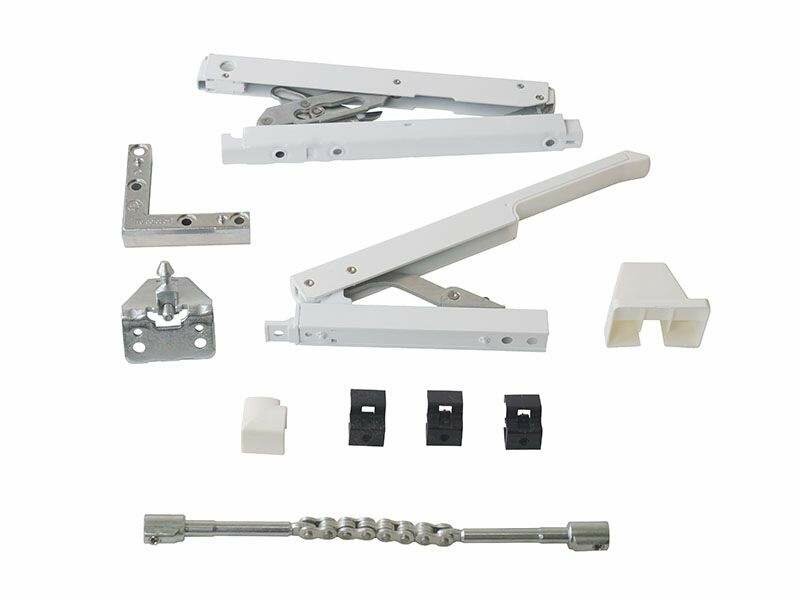 Комплект фрамужный VENTUS, на фрамужные окна из ПВХ, алюминия, дерева, белый RAL9016