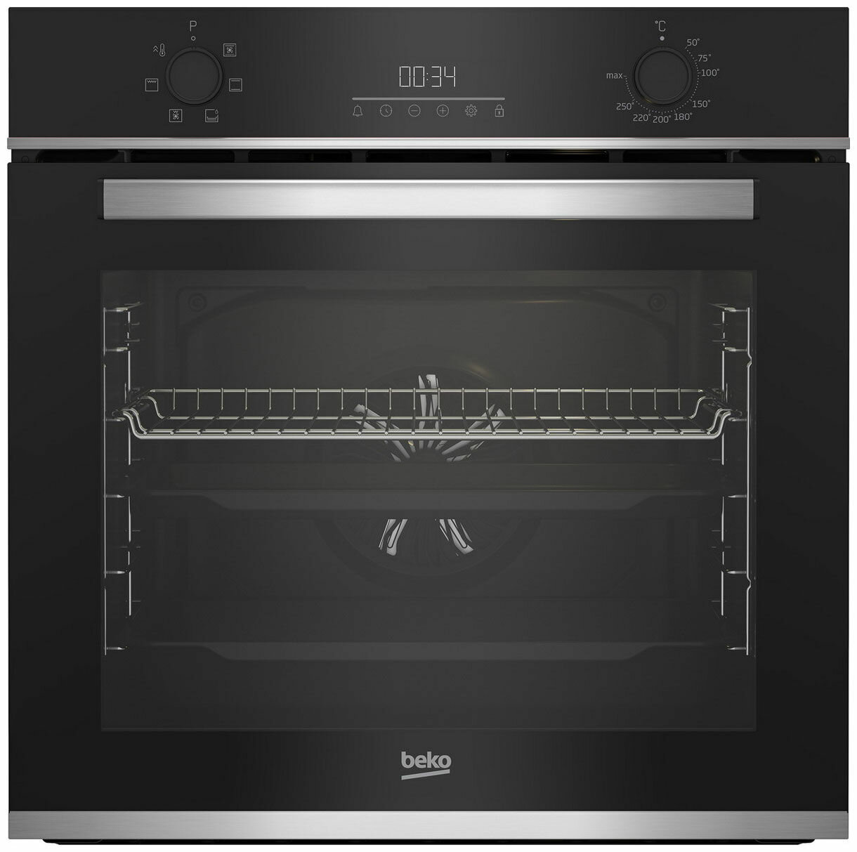 Духовой шкаф Beko BBIE133002XD черный, 72 л, 6 режимов, быстрый разогрев, утапливаемые ручки