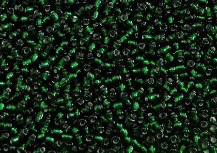 Бисер "ASMAR" размер №12, вес: 450 г, изумрудный, внутреннее серебрение