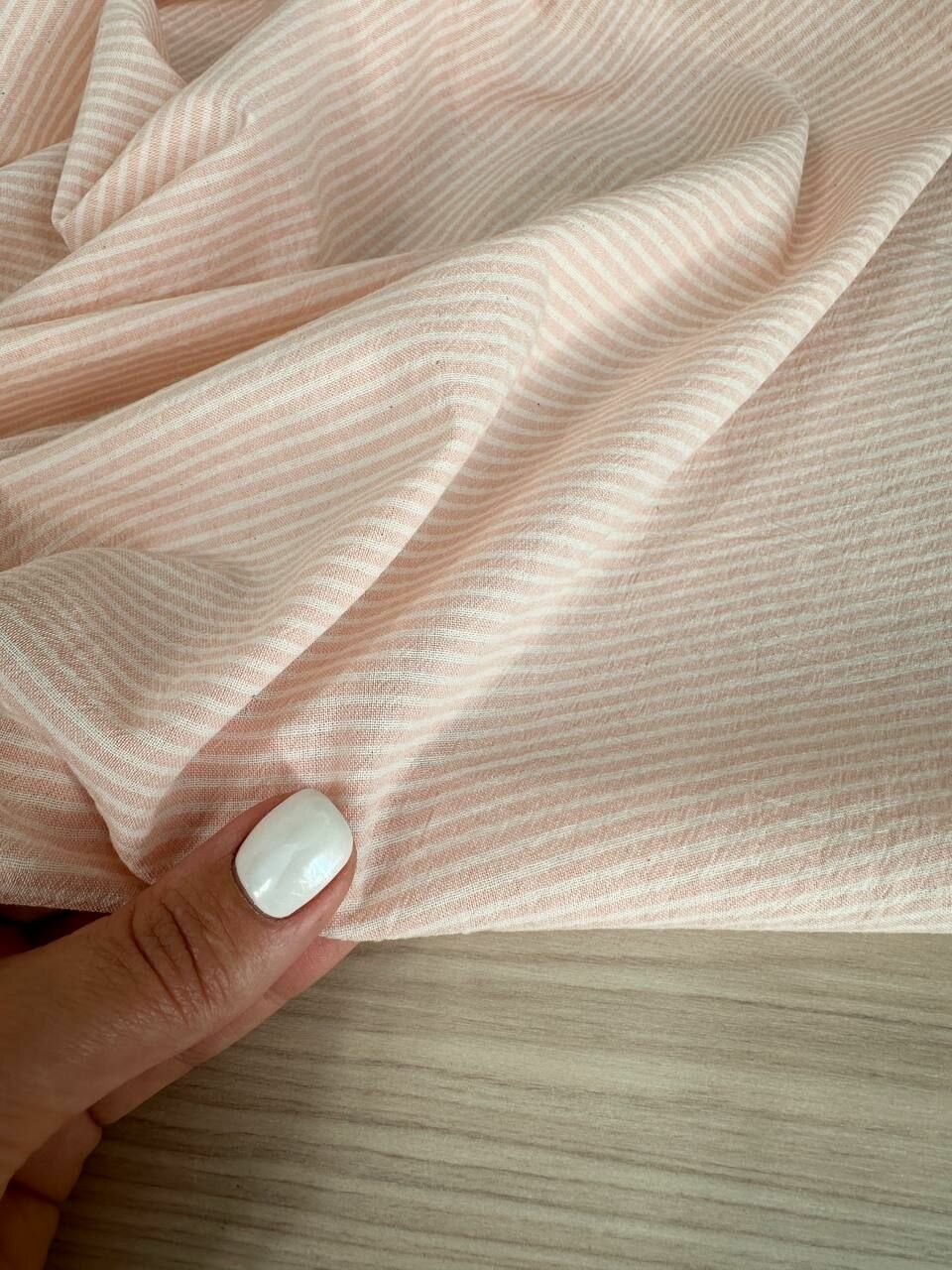 1м. Вареный (стираный) хлопок. Ткань для шитья. Ширина 250 см. Цвет персиковый.