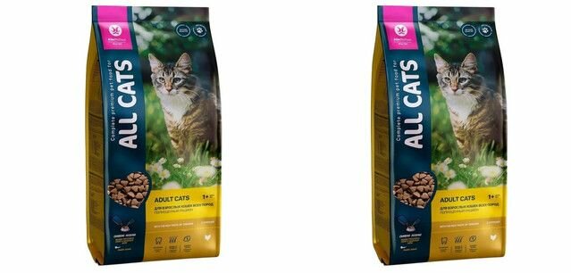 ALL CATS Сухой корм для кошек с Курицей,350 г,2 шт